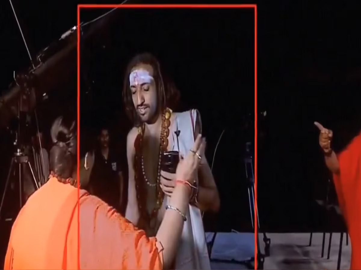 IIT Baba Held Hostage and Beaten Inside News Channel Studio? Abhay ...